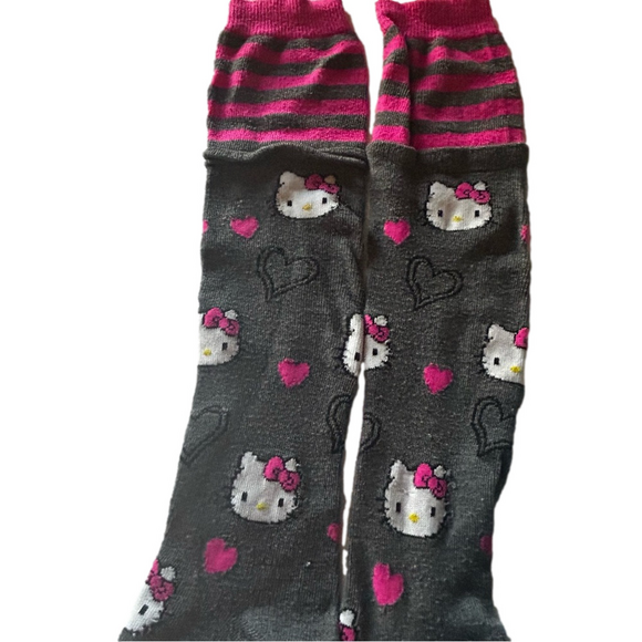 Hello Kitty | Accessories | Hello Kitty Pink Grey Knee High Socks Y2k ...
